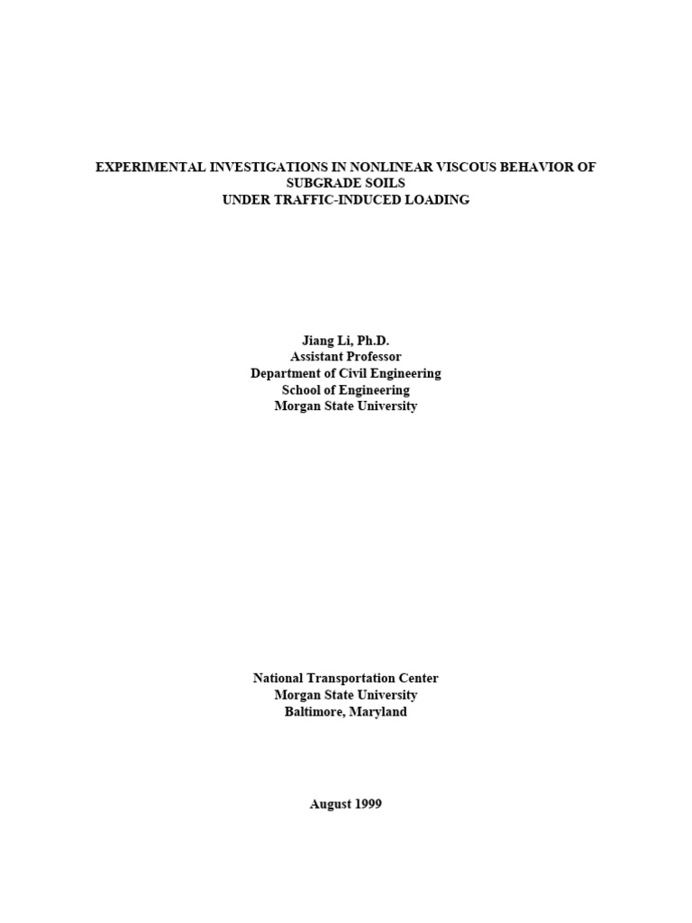 Nonlinear Viscosity of Subgrade Soils | PDF | Viscosity | Deformation ...