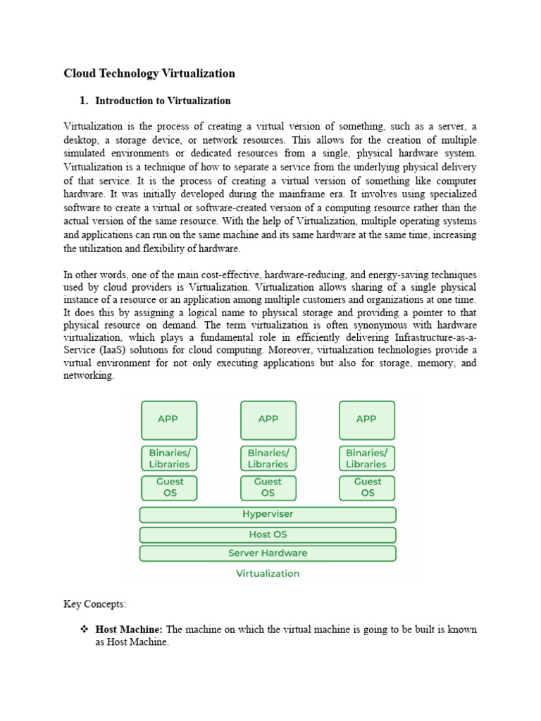 Cloud Technology Virtualization | PDF | Virtualization | Cloud Computing