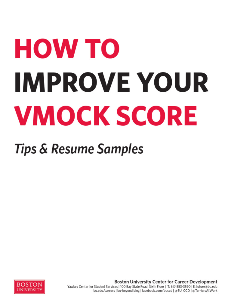 How To Improve Your VMock Score Benchmark For Tech Engineering Data ...