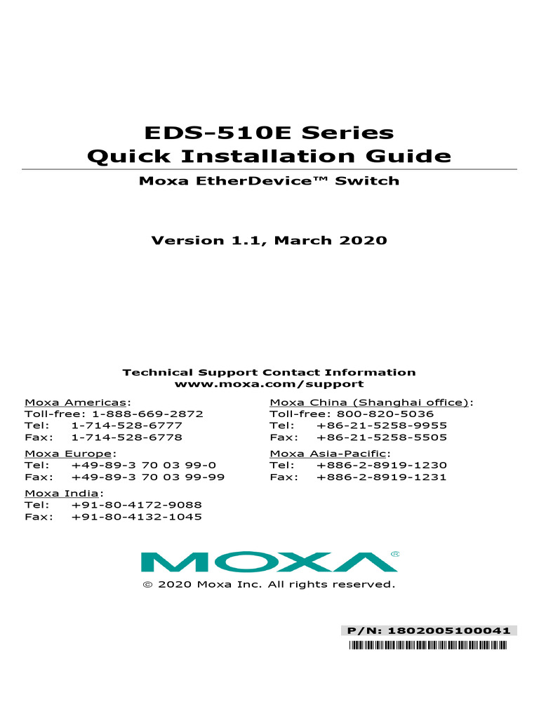 Moxa Eds 510e Series Qig v1.1 | PDF | Computer Engineering | Computer ...