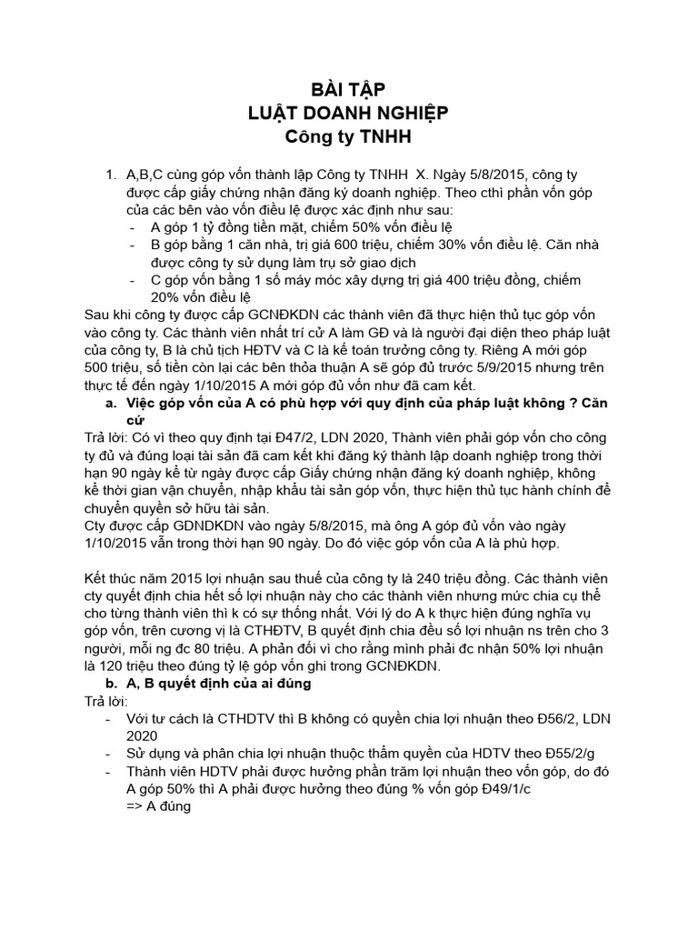 LKD - BT Tình Huống | PDF