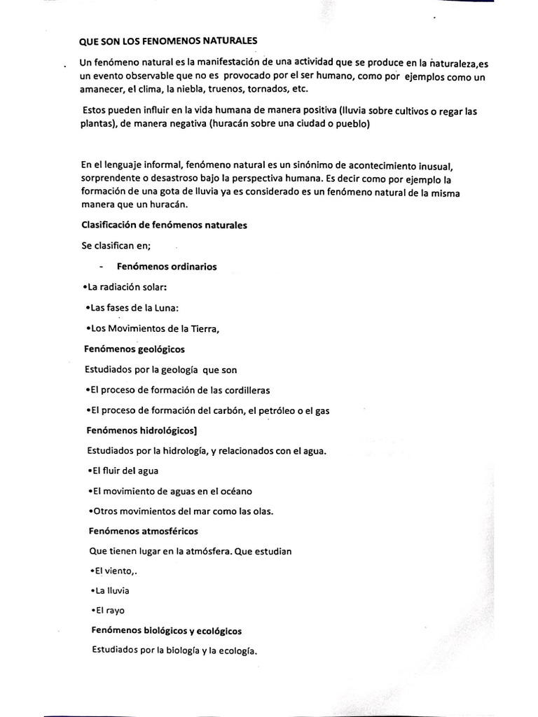 Fenómenos Naturales | PDF