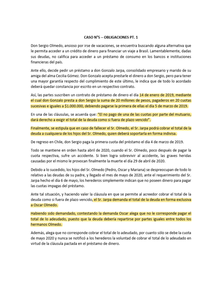 Caso N°5 - Obligaciones 1 | PDF | Deuda