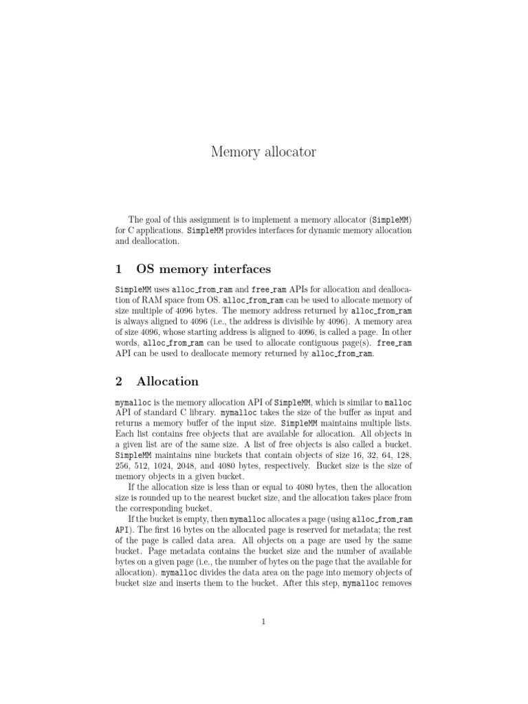 Memory Allocator | PDF | Metadata | Computer Data Storage