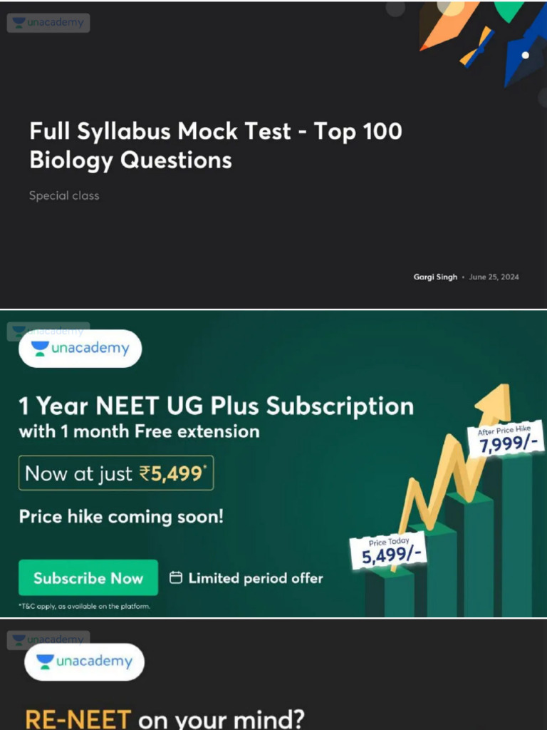 Full Syllabus Mock Test Top 100 Biology Questions No Anno | PDF