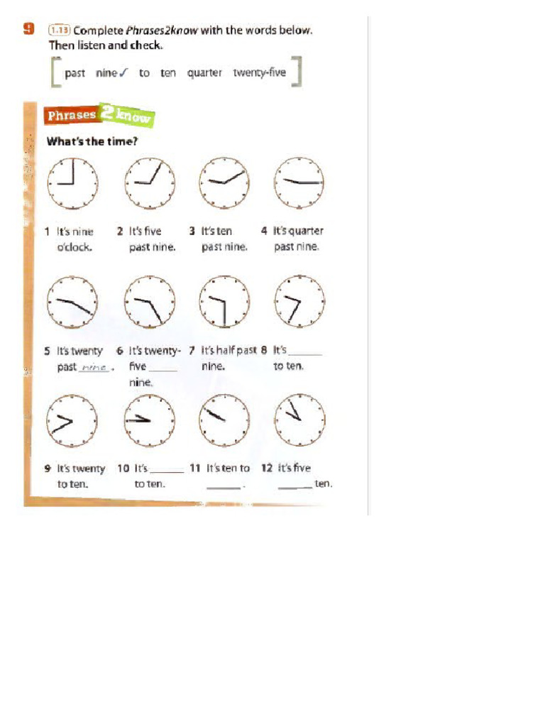 Telling The Time | PDF