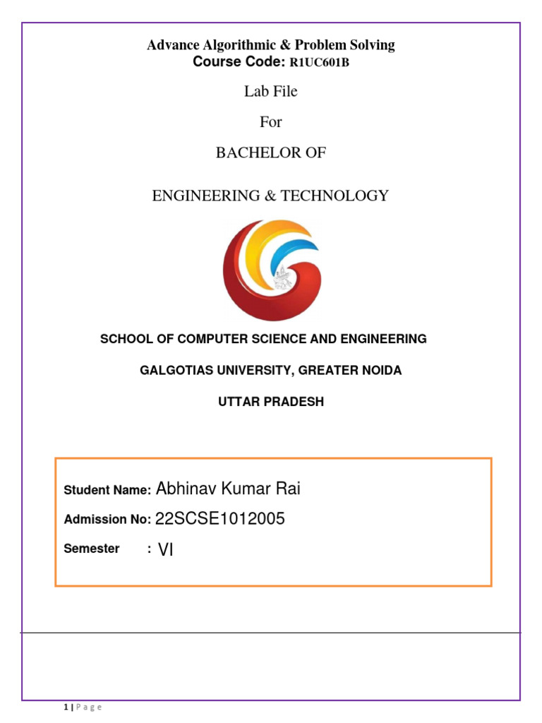 Advanced Dsa File - PR - Edited | PDF | Computer Science | Computer Programming