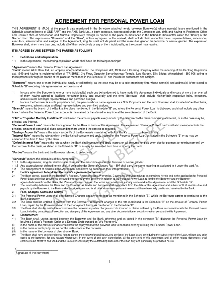 Personal Loan Agreement Forms Pdf Loans Interest