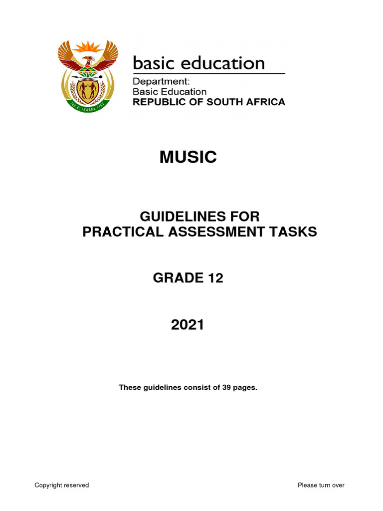 Music Pat GR 12 2021 Eng | PDF | Musical Compositions | Lead Sheet