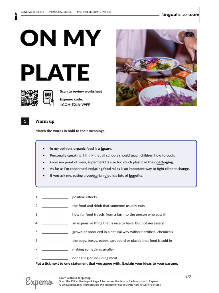 On My Plate British English Student | PDF | Organic Foods | Vegetarianism