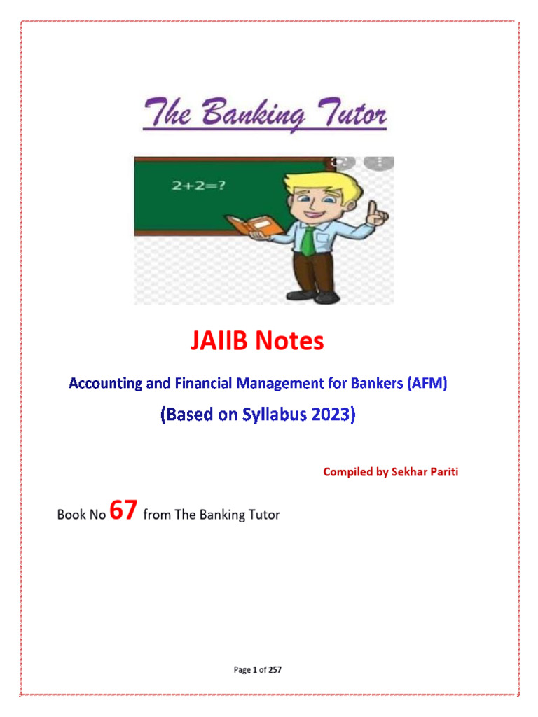 Jaiib Notes 2023 - Afm | PDF | Bookkeeping | Debits And Credits