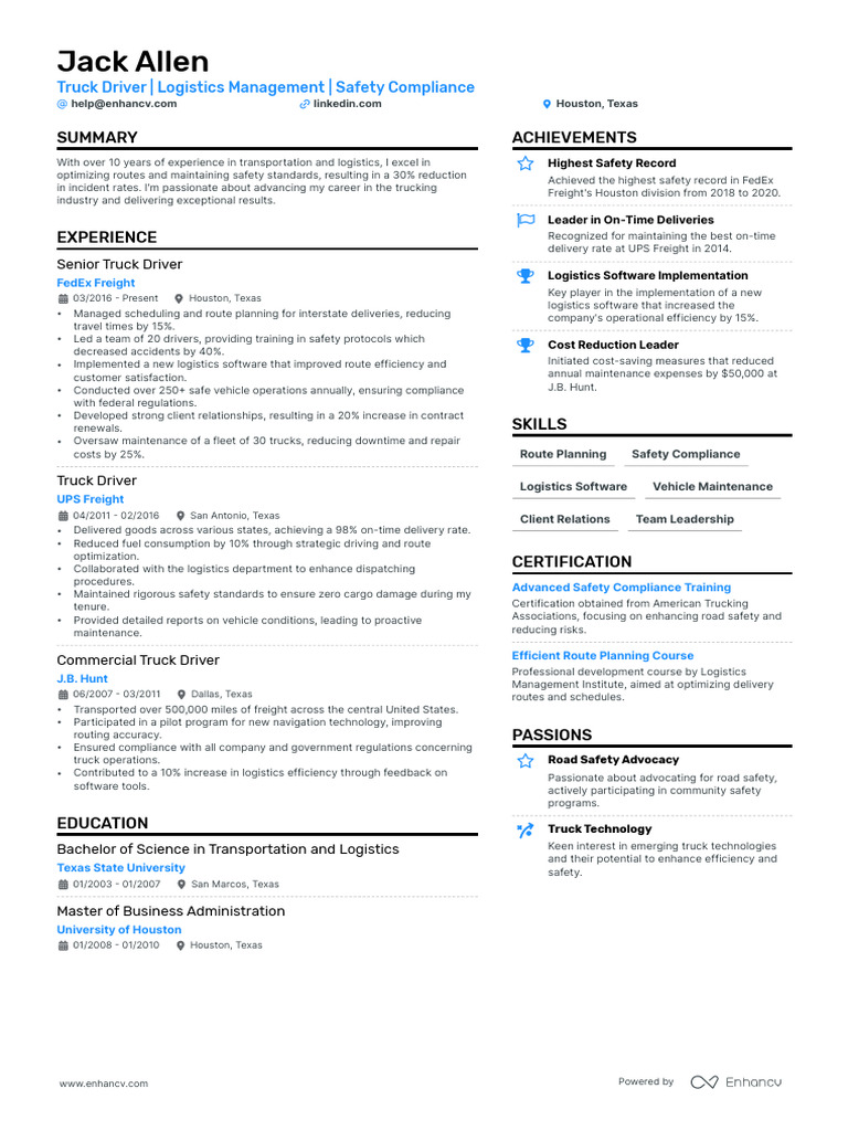 Jack Allen Resume | PDF | Logistics | Cargo