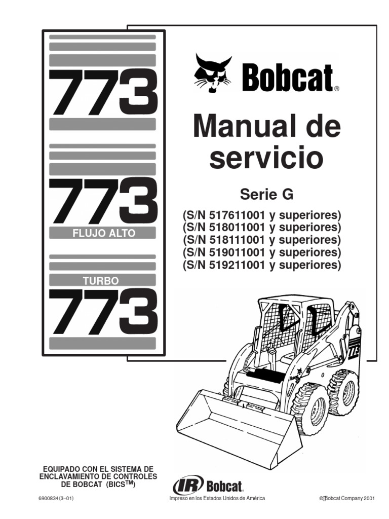 Manual de Servicio Bobcat 773G | PDF | Soldadura | Construcción
