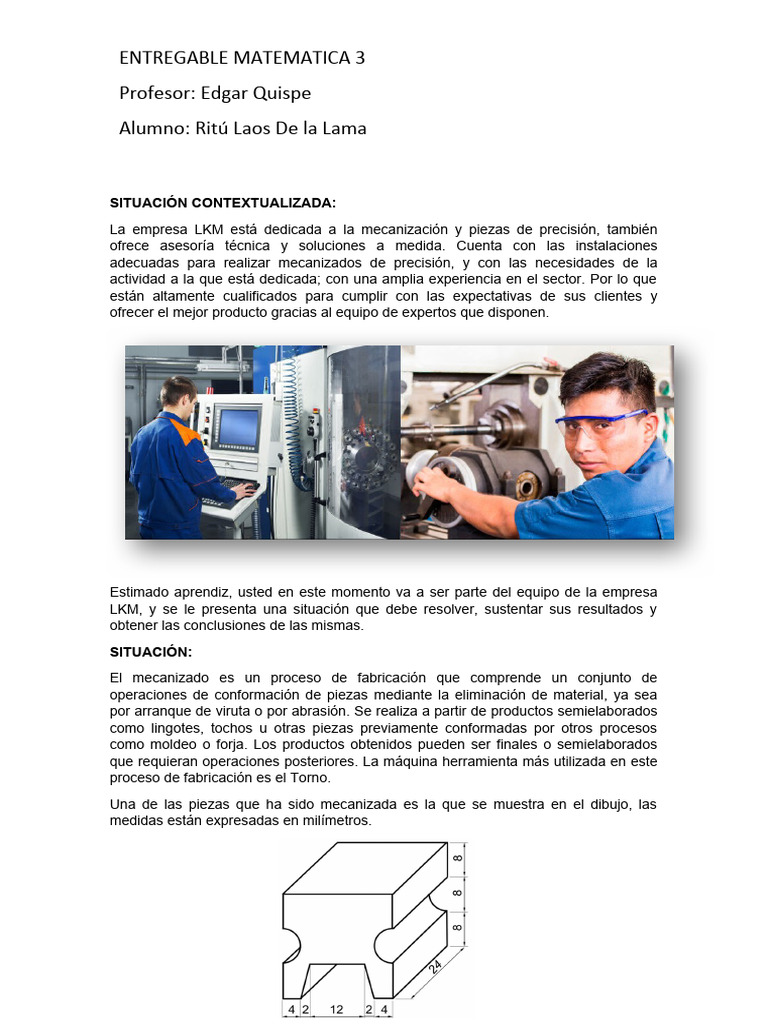 Tarea Entregable 3 de Matematica | PDF | Sector secundario de la economía | Procesos industriales