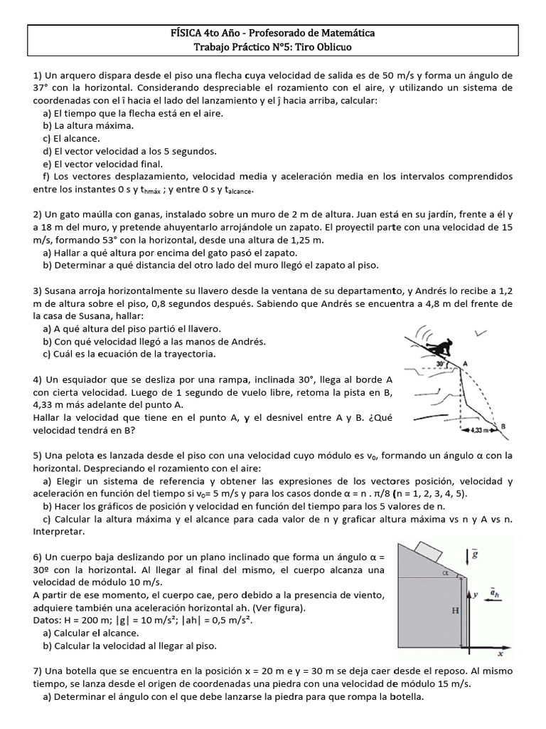 TP5 Tiro oblicuo | PDF | Vuelo