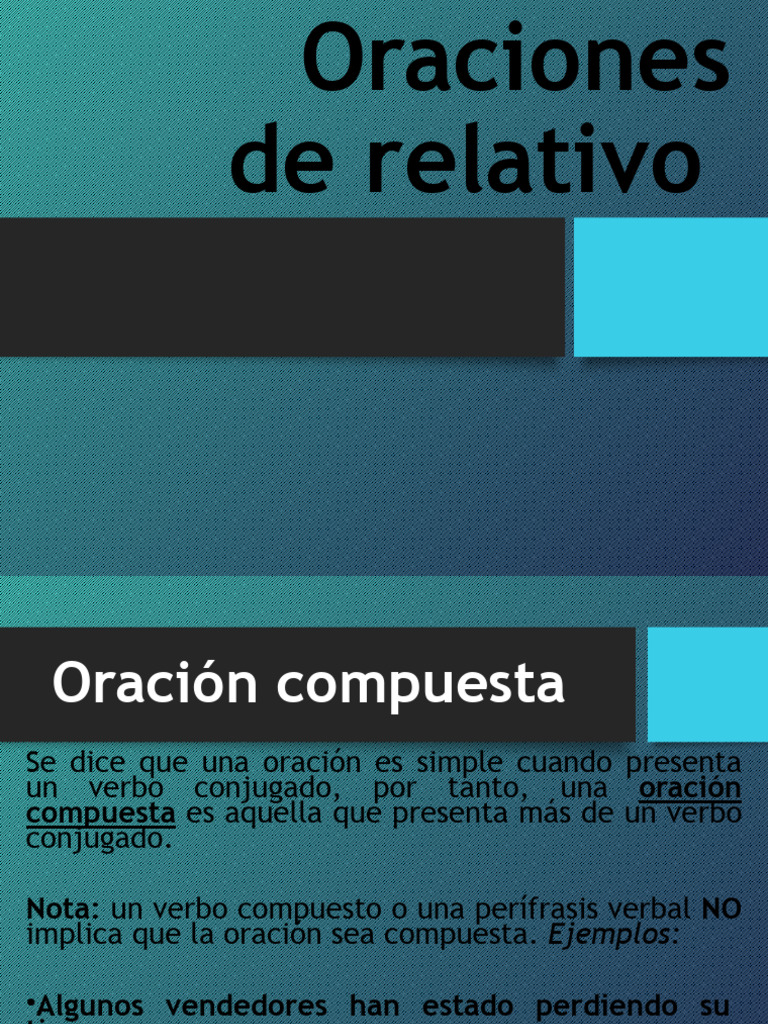 Oraciones de Relativo | PDF | Artes del Lenguaje y Comunicación ...