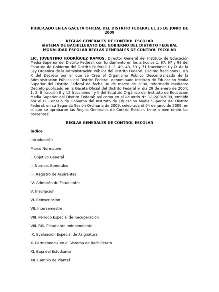 Reglas de Control Escolar IEMS 2023 | PDF | Plan de estudios