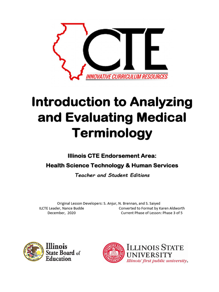 Medical Terminology Lesson Plan | PDF | Health Care | Word