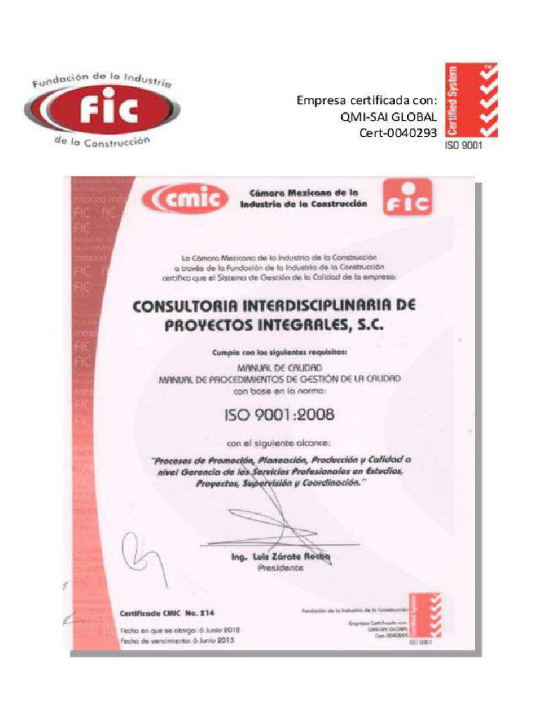 Certificado Iso | PDF