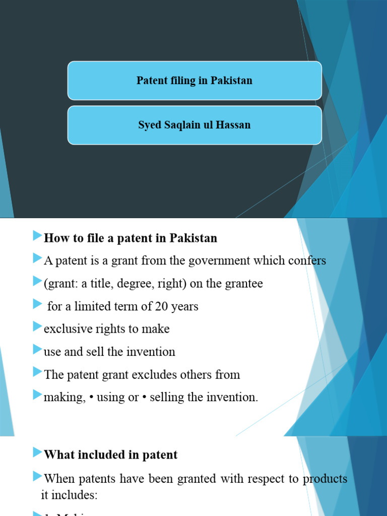 10.patent Filing in Pakistan | PDF | Patent | Patent Application