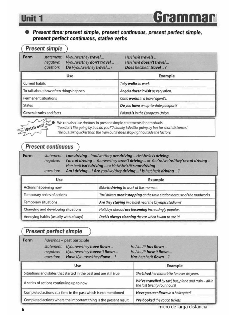 Dest B2 Pres Tenses | PDF