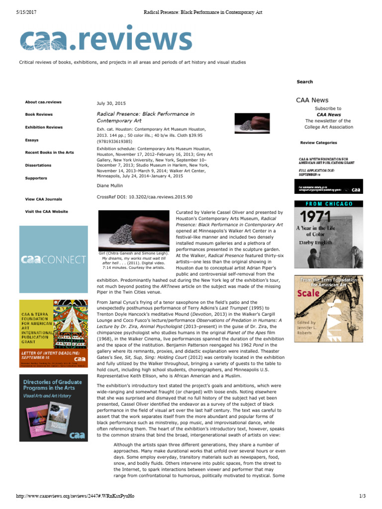 Radical Presence Black Performance in Co | PDF | Performance Art