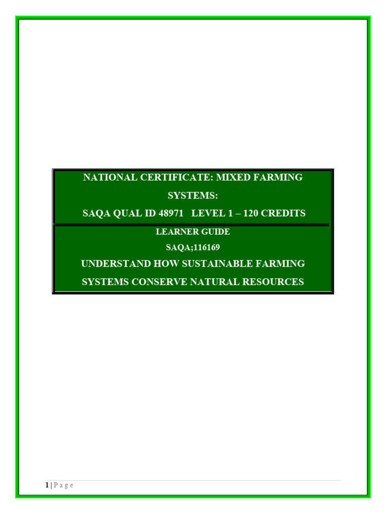 SAQA - 116169 - Learner Guide | PDF | Agriculture | Pesticide
