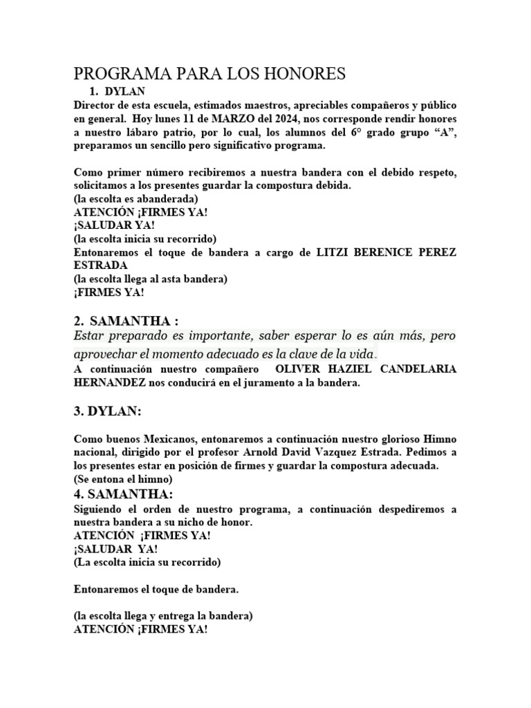Programa de Honores OCTUBRE | PDF | México