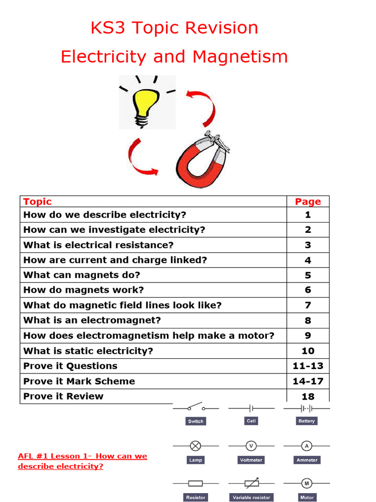 KS3 Electricity and Magnetism Revision | PDF | Voltage | Series And ...