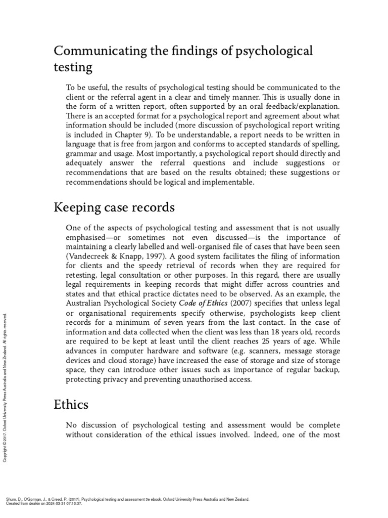 Psychological Testing and Assessment 3e Ebook - (Chapter 2 ...