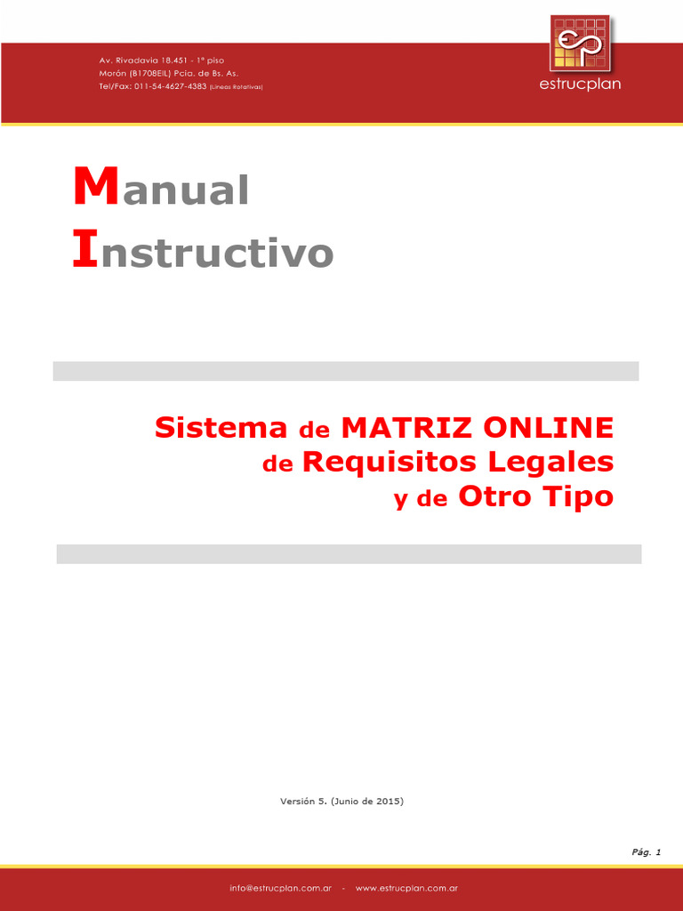 Manual Instructivo Matriz Online - V5 | PDF | Matriz (Matemáticas) | Microsoft Excel