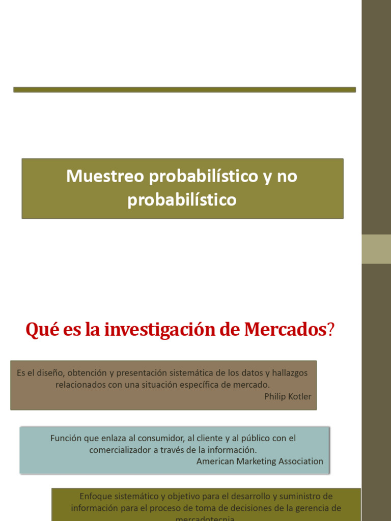 Muestreo Probabilístico y No Probabilístico | PDF | Muestreo ...