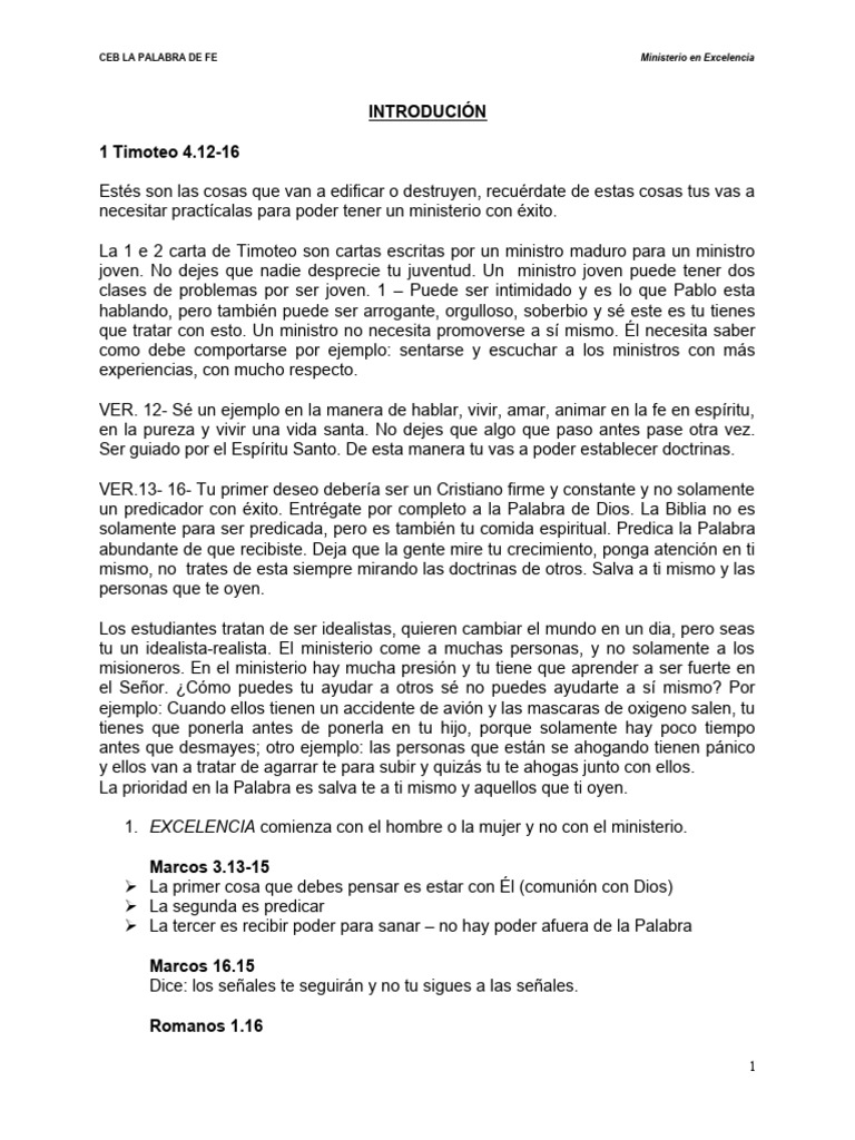 Min. Pra - Min. de Excelência | PDF | Fe | Pecado