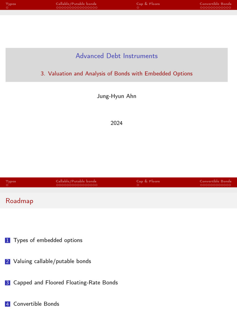 Advanced Debt Instruments: 3. Valuation and Analysis of Bonds With ...