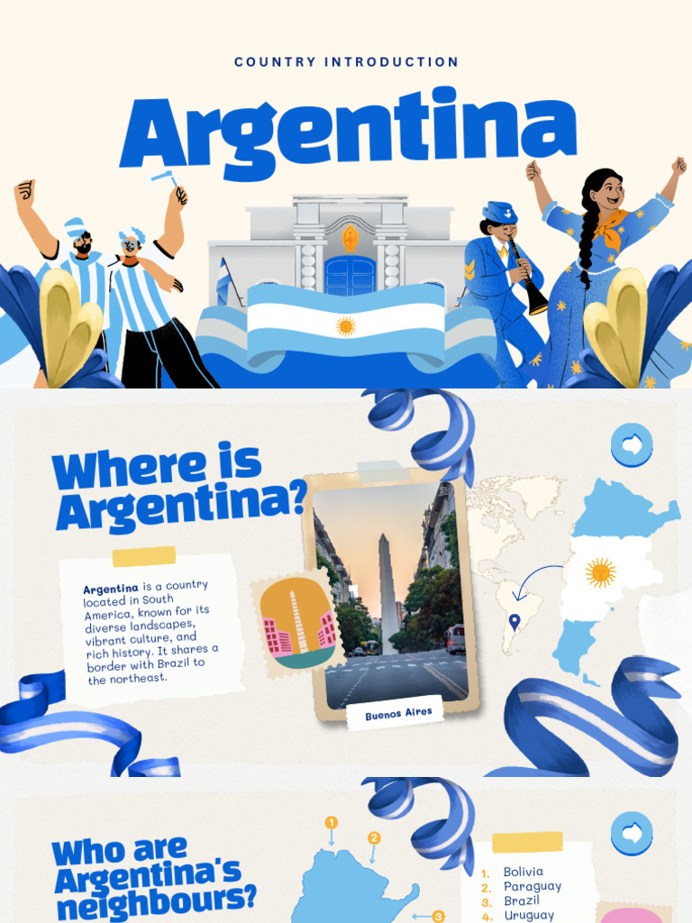 Argentina Introduction Presentation in Blue and Yellow Informative ...