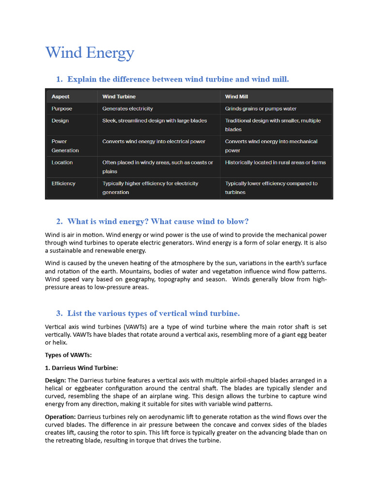 Wind Energy | PDF | Wind Turbine | Wind Power