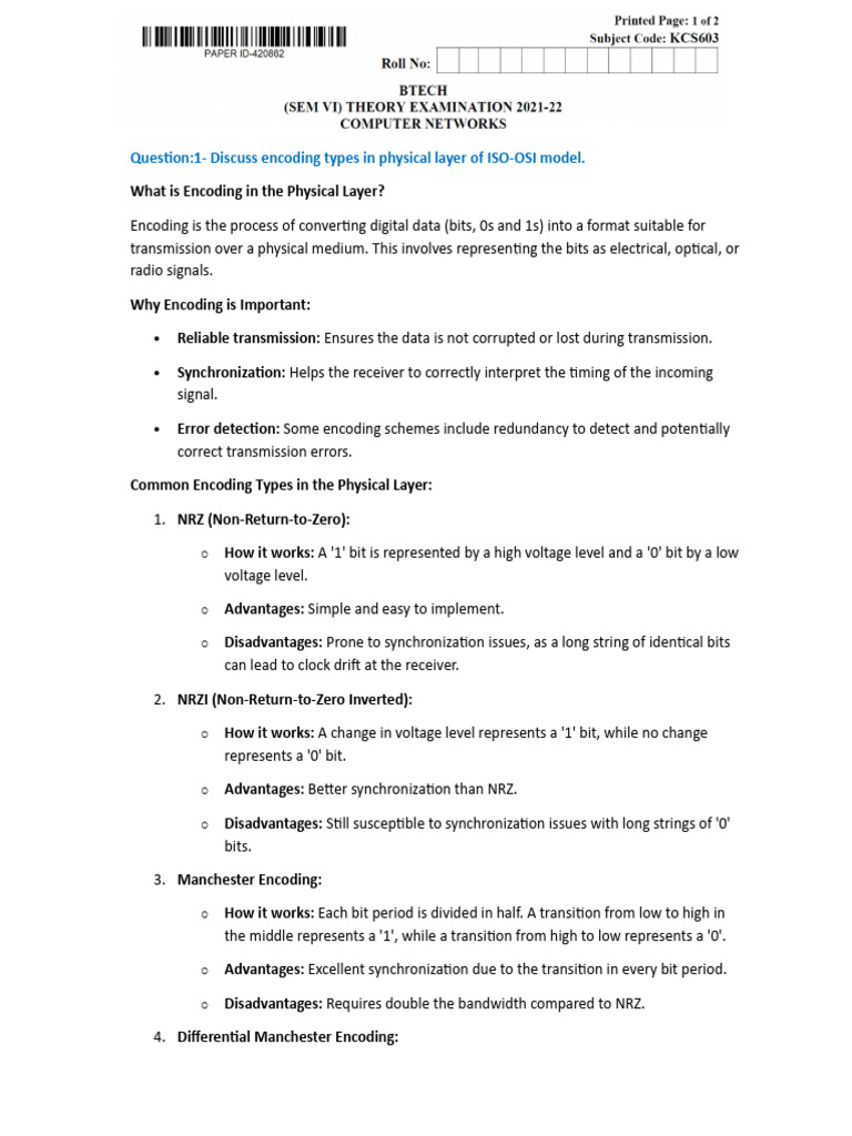 Computer Network Solution 2021 22 AKTU | PDF | Computer Network | Ip ...