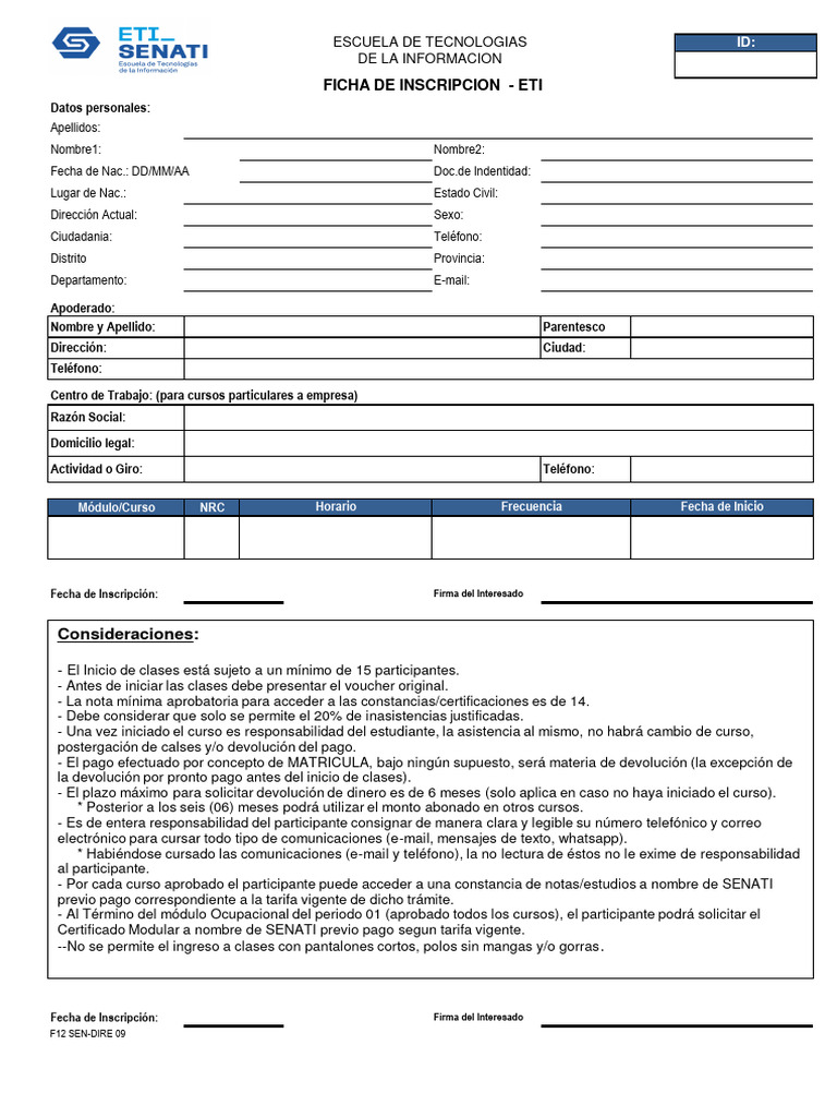 Ficha de Inscripcion Extension - Eti v2 | PDF | Investigación de mercado | Perú