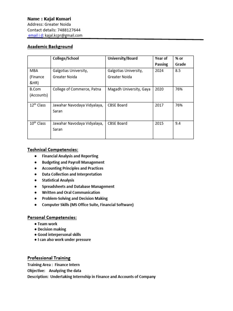 Resume Format | PDF | Business | Computing