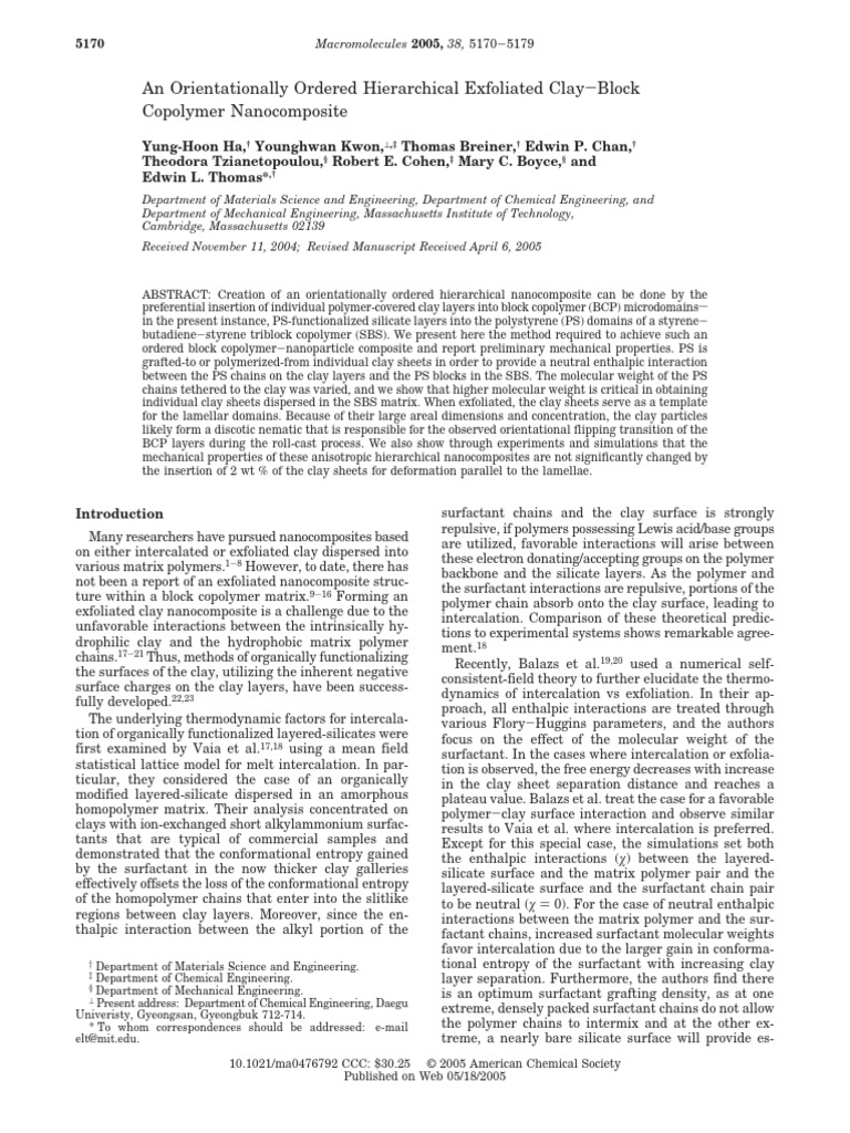 An Orientationally Ordered Hierarchical Exfoliated Clay-Block | PDF ...