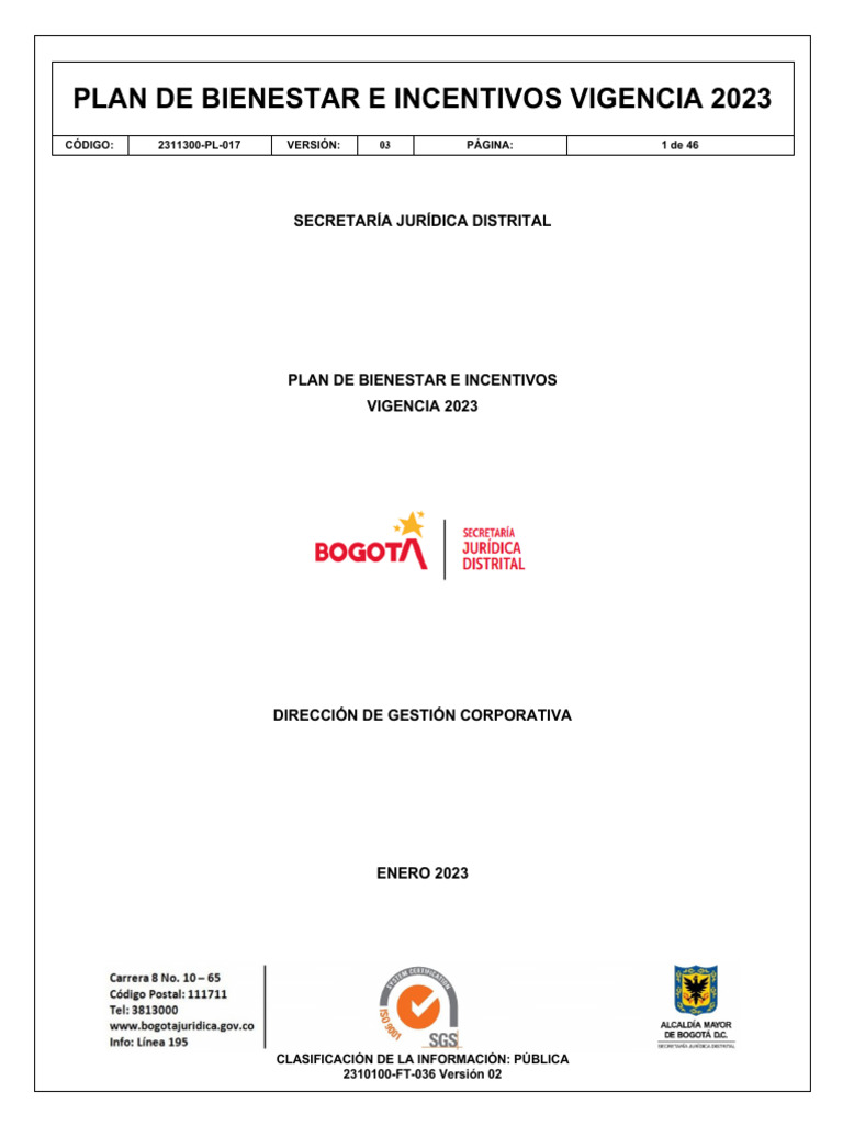 Plan de Bienestar e Incentivos - V3 - Copia - Controlada | PDF ...