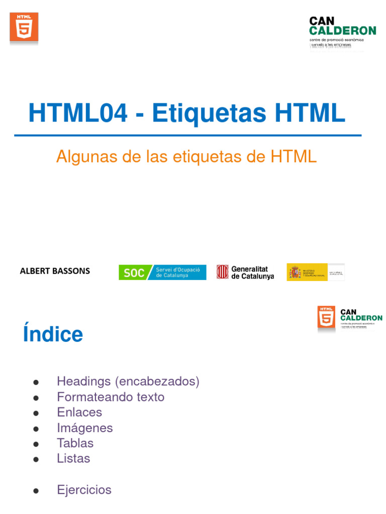 Guía Completa de Etiquetas HTML | PDF | Hipervínculo | HTML