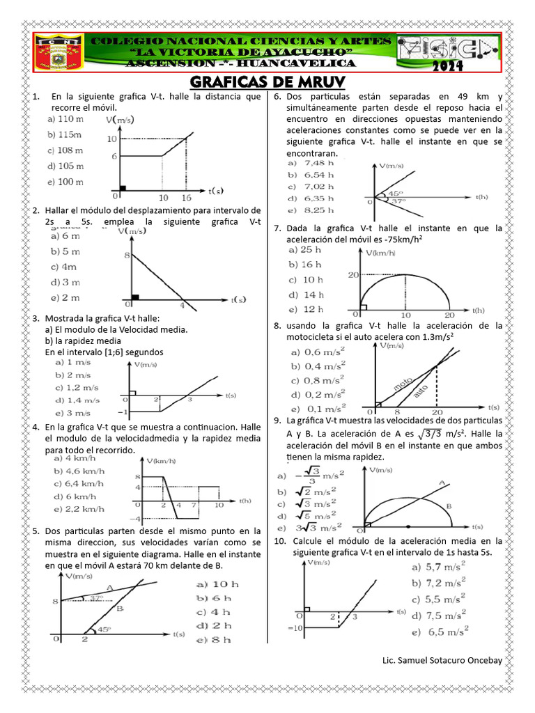 PRACTICA GRAFICAS DE MRUV | PDF