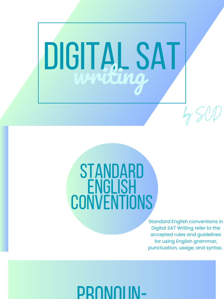 Digital SAT Writing Pronoun-Antecedent Agreement by SCD | PDF ...