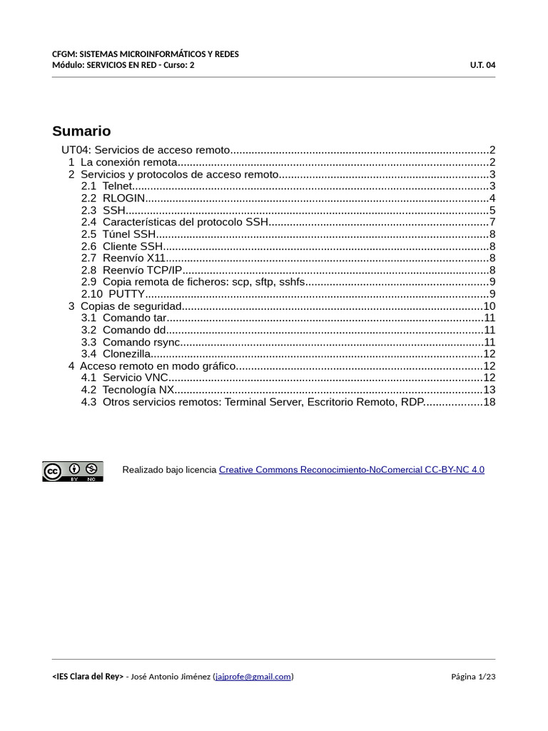 SMR SeR UT04 ACCESO REMOTO | PDF | Ingeniería Informática | Arquitectura de Computadores
