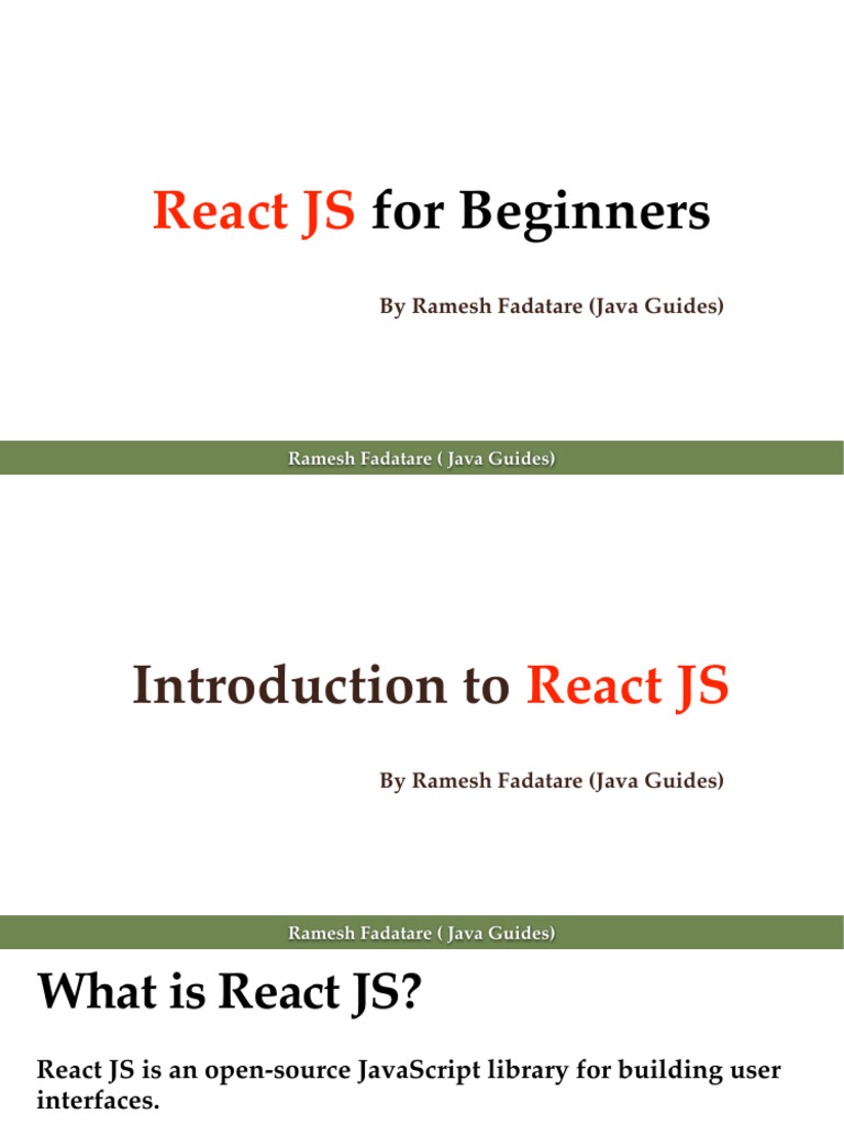 React For Beginners Download Free Pdf Document Object Model Java