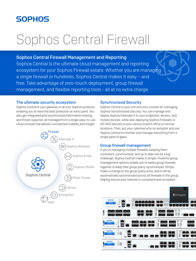 Sophos Central Firewall BR | PDF | Firewall (Computing) | Security