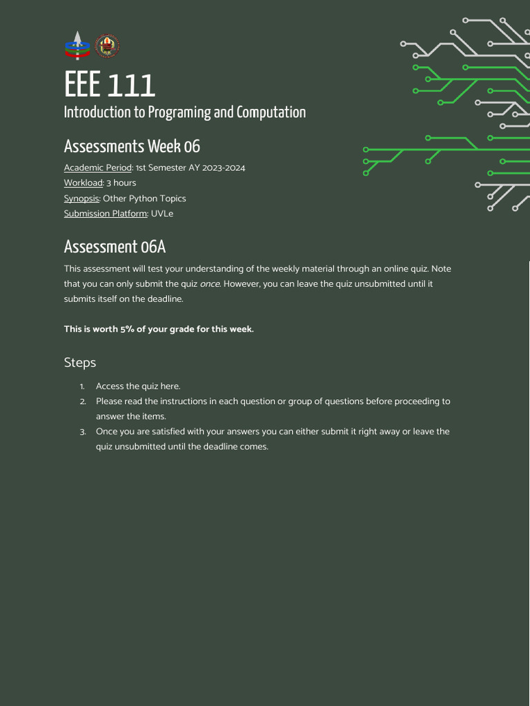 Eee 111 Ay2324 Wa06 | PDF | Parameter (Computer Programming) | Boolean Data Type