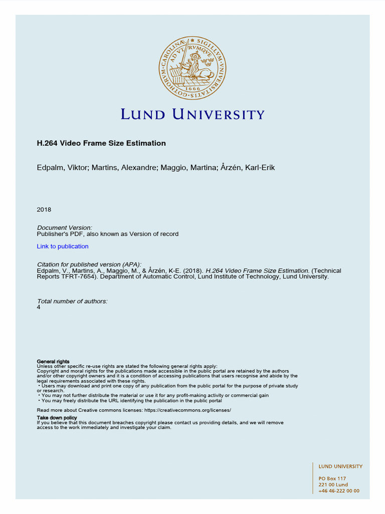H 264 Video Frame Size Prediction | PDF | Data Compression | Film And ...