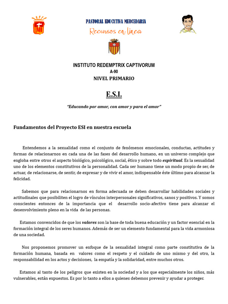 ESI Primaria | PDF | Amor | La sexualidad humana